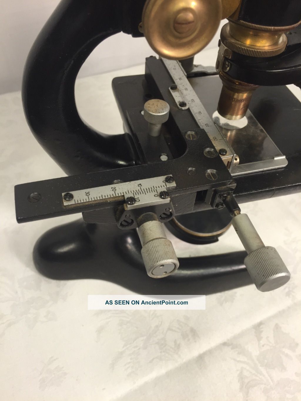 Vintage 1915 Bausch And Lomb Microscope Brass Cast Iron