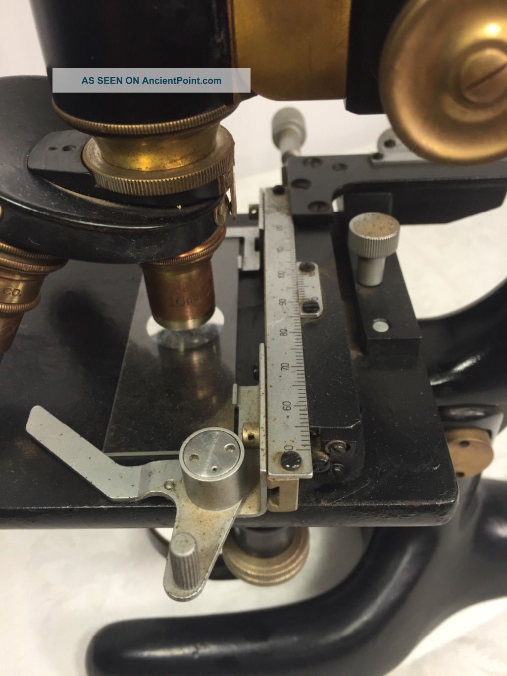 Vintage 1915 Bausch And Lomb Microscope Brass Cast Iron